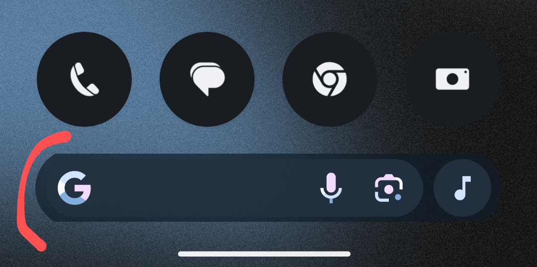 Google search widget rounded corners - Help - Nothing Community